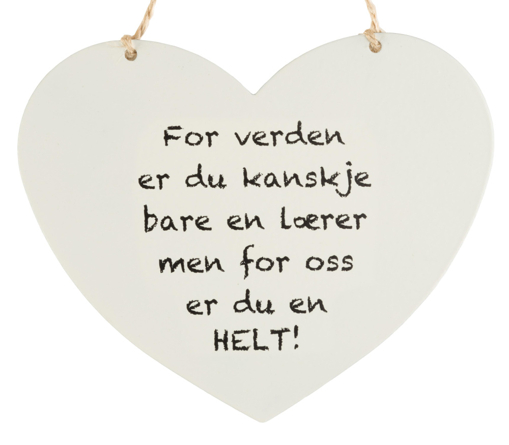 Skilt hjerte lite Lærer helt - Torgstua Mote AS Skilt hjerte lite Lærer helt - Torgstua Mote AS